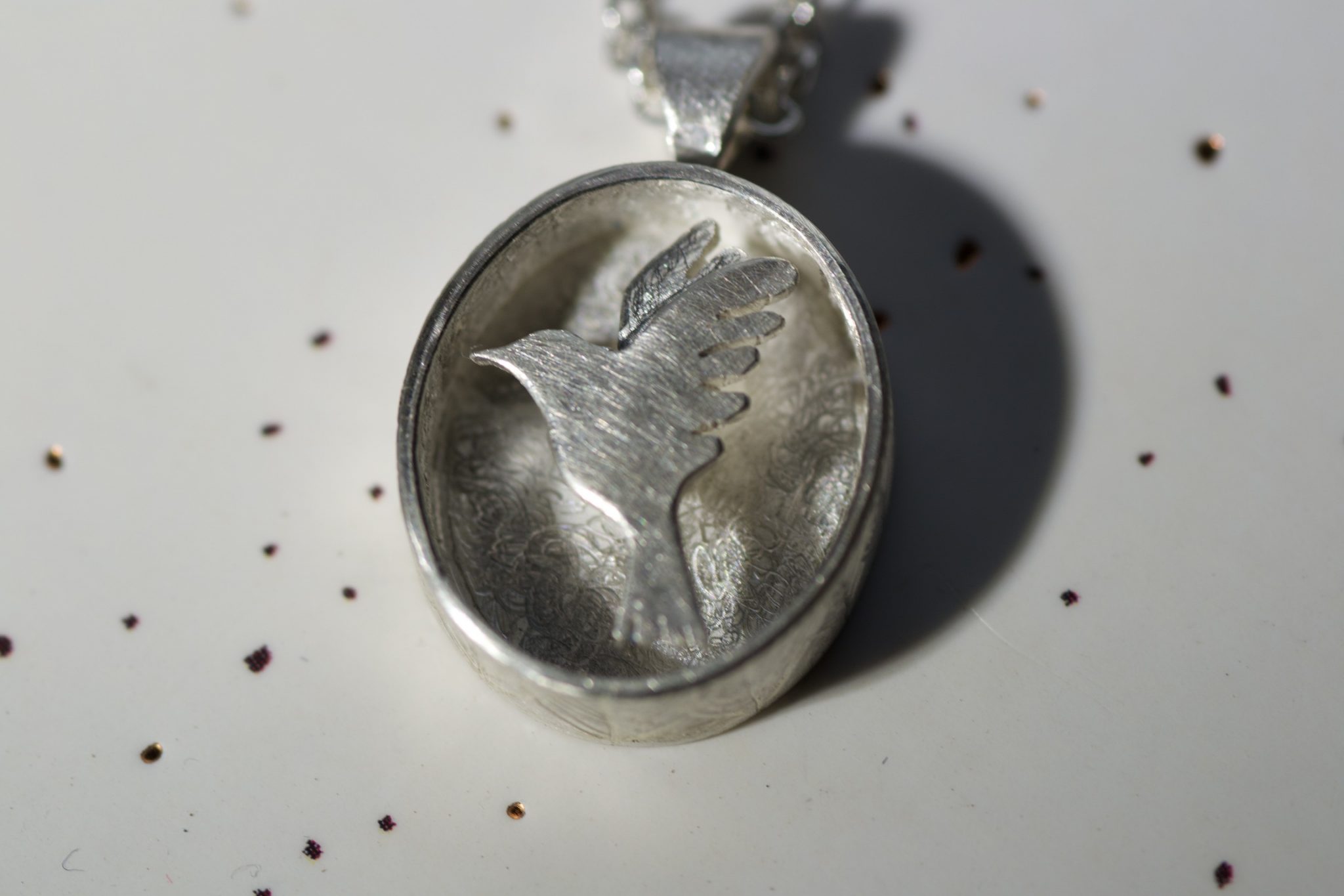 Flight ~ silver bird necklace - Elby Brown jewellery