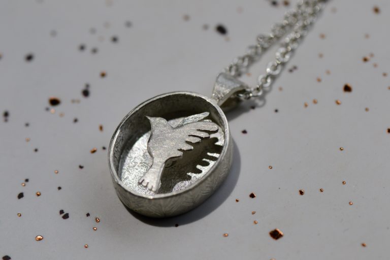 Flight ~ silver bird necklace - Elby Brown jewellery