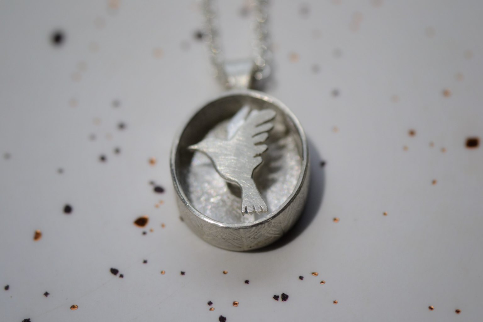 Flight ~ silver bird necklace - Elby Brown jewellery