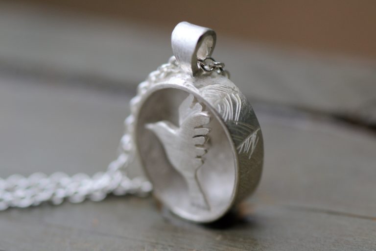 Flight ~ silver bird necklace - Elby Brown jewellery