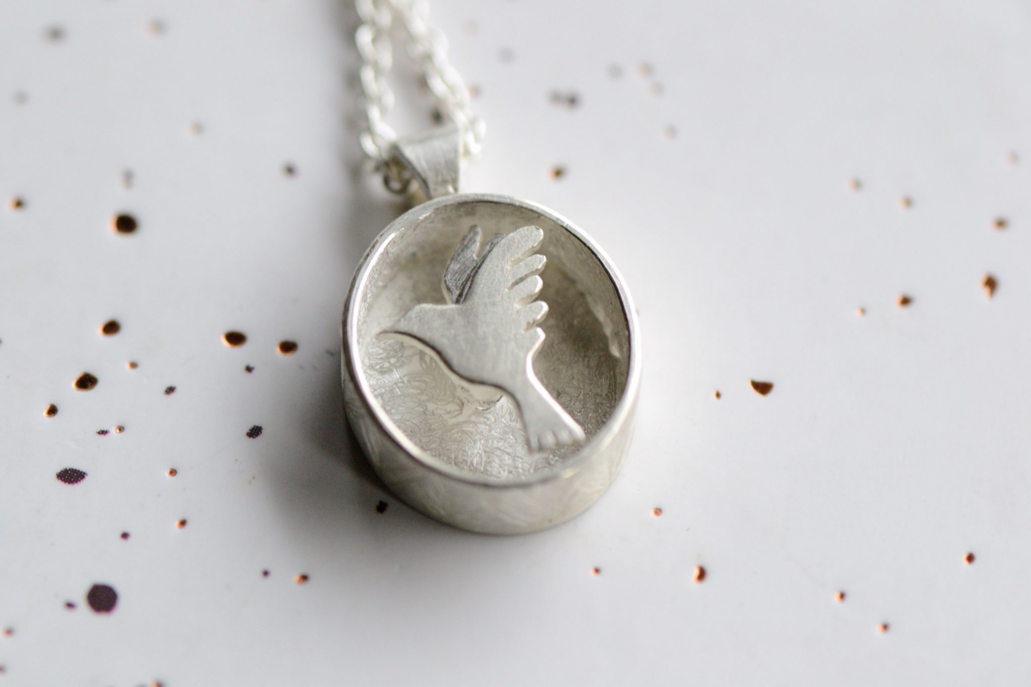 Flight ~ silver bird necklace - Elby Brown jewellery