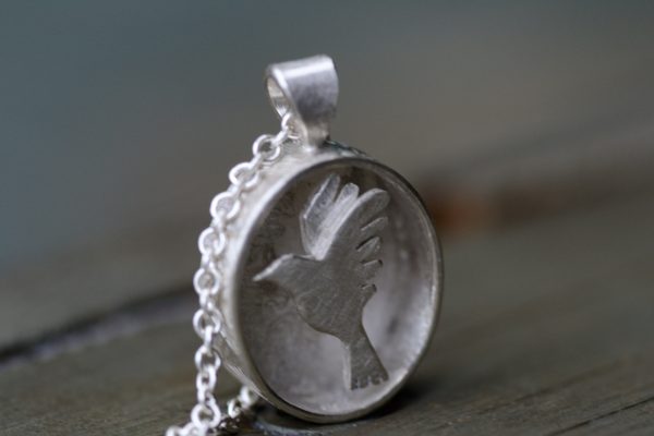 Flight ~ silver bird necklace - Elby Brown jewellery